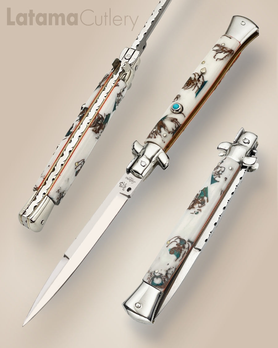 Walt's 28cm Full Custom CLASSIC “White Sweet Gum Pods” Turquoise Inser ...